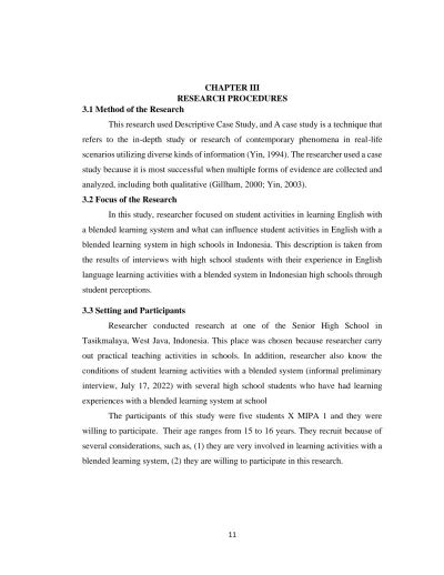 Chapter Iii Research Procedures 31 Method Of The Research