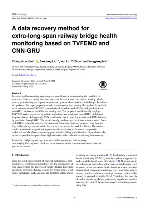 A Data Recovery Method For Extra Long Span Railway Bridge Health Monitoring Based On Tvfemd And