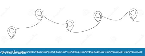 Location Pointers Continuous One Line Drawing Stock Illustration Illustration Of Road Outline