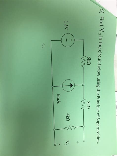 Solved Find V In The Circuit Below Using The Principle Of Chegg