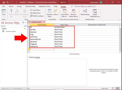 Access 365 Table Structure