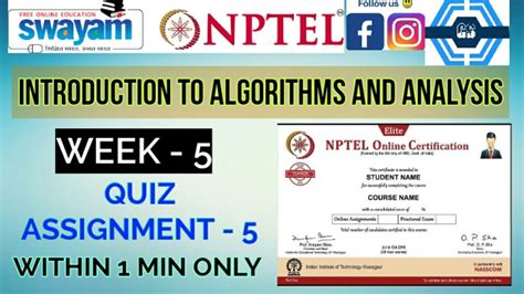 introduction to algorithms and analysis nptel week 5 quiz