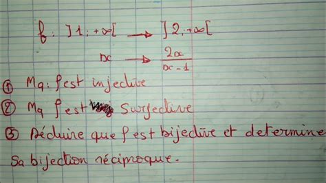 Exercice Important 1bac S M Lapplication Injective Surjective Bijective Youtube