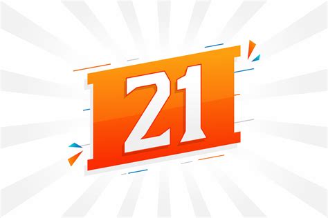 alfabeto de fonte de vetor de 21 números número 21 com vetor de
