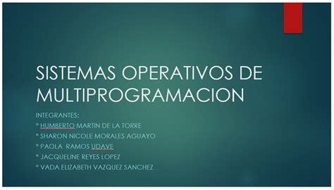 Administracion De Sistemas Operatvos Pru Sistemas Operativos De Multiprogramacion