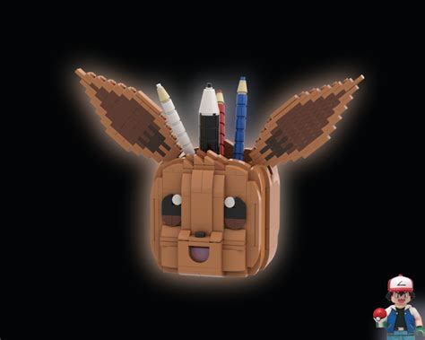 Lego Moc Eevee Pencil Holder By Freddiebricks Mocs Rebrickable Build With Lego