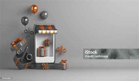 퍼센트 풍선 기호 선물 상자 복사 공간 텍스트 3d 렌더링 그림블랙 프라이데이 판매 배경 블랙프라이데이에 대한 스톡 사진 및 기타 이미지 Istock