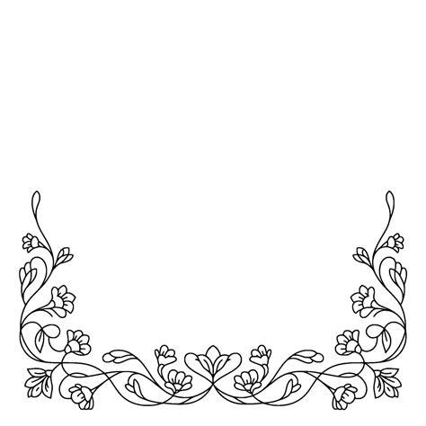 Elegant Floral Border In Minimalist Line Art 67831434 Vector Art At