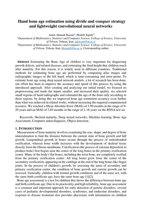 Pdf Hand Bone Age Estimation Using Divide And Conquer Strategy And
