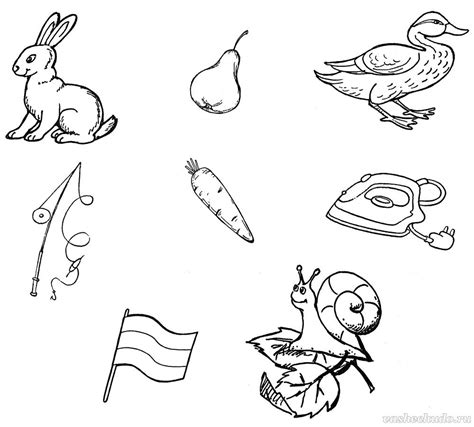 Развивающее упражнение в картинках для детей 4 5 лет Раскрась только те картинки названия