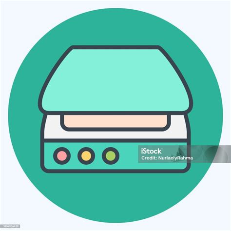 아이콘 스캐너 컴퓨터 기호와 관련이 있습니다 색상 메이트 스타일 심플한 디자인 편집 가능 간단한 일러스트레이션 감시에 대한 스톡