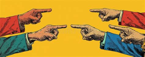 Illustration Of Pointed Hands Representing Conflict And Accusation