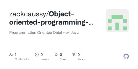 Github Zackcaussyobject Oriented Programming Oop Programmation