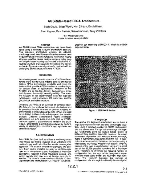 Pdf An Sram Based Fpga Architecture