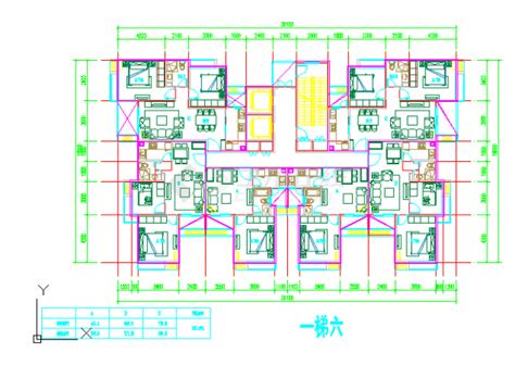 塔式高层一梯六户户型图565672729191房屋设计图土木在线