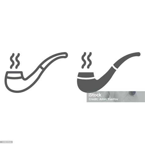 흡연 파이프 라인 과 문양 아이콘 세인트 패트릭의 날과 복고풍 담배 파이프 기호 벡터 그래픽 흰색 배경에 선형 패턴 Eps 10 10에 대한 스톡 벡터 아트 및 기타 이미지