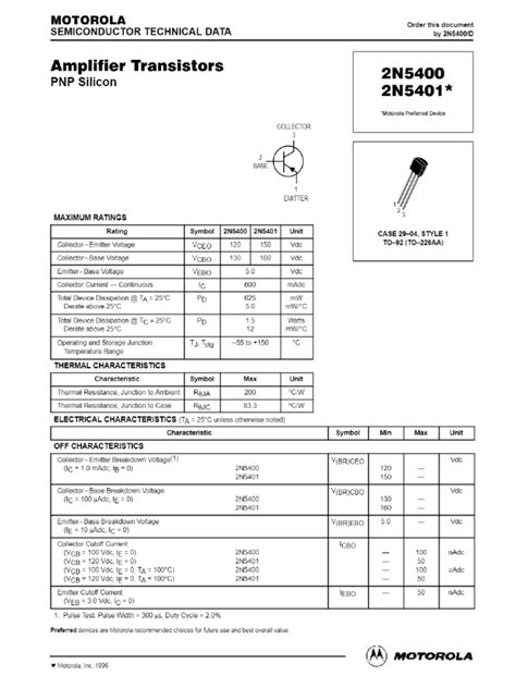 2n5401 Transistor Npn Uso Geral Pdf