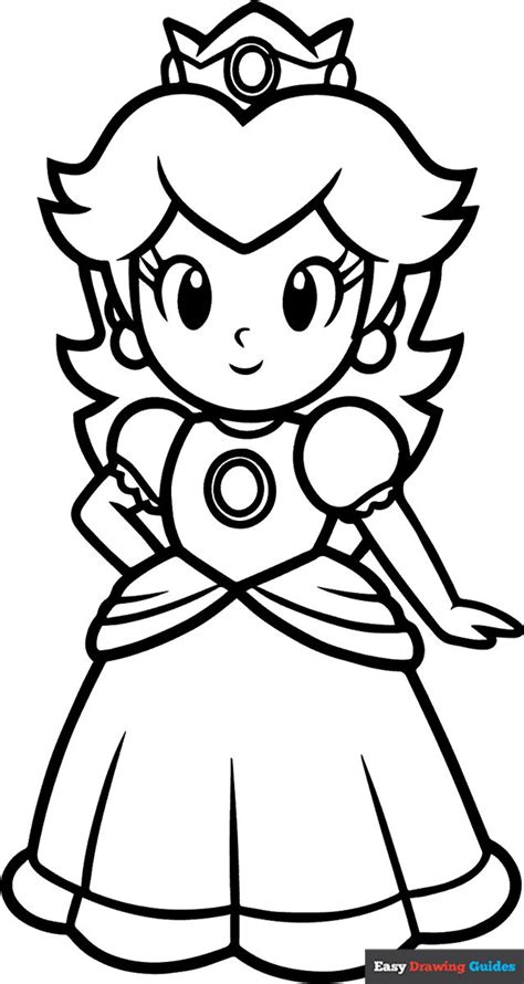 Free Printable Cute Princess Peach Coloring Page In 2025 Coloring Pages Princess Coloring