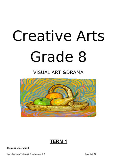 Visual Art And Drama Grade 8 Workbook 2024 Creative Arts Grade 8 Visual