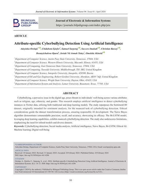 Pdf Attribute Specific Cyberbullying Detection Using Artificial Intelligence