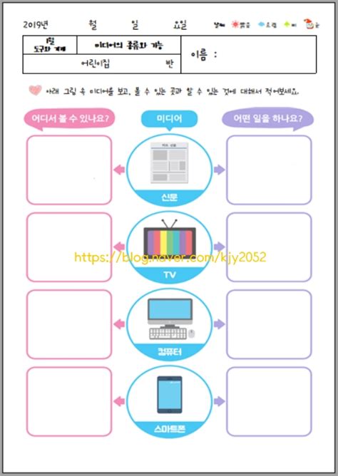 1월주제 도구와기계 미디어 주제별활동지 미디어가 하는일 자음모음 컴퓨터 놀이 컴퓨터안전규칙 올바른미디어약속판 네이버 블로그