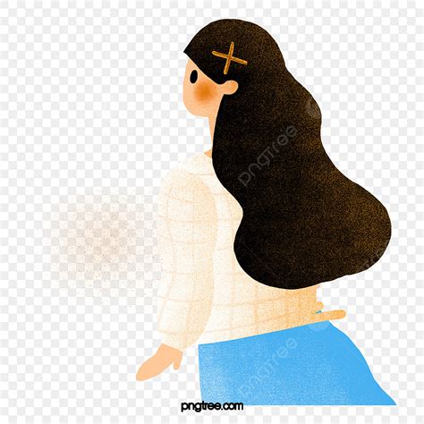 검은 긴 머리 여자 일러스트 캐릭터 블랙 긴 머리 여성 Png 일러스트 및 Psd 이미지 무료 다운로드 Pngtree
