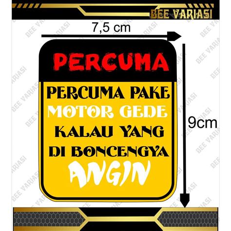 Jual Stiker Kata Kata Dan Logo Stiker Motor Warning Sticker Motor