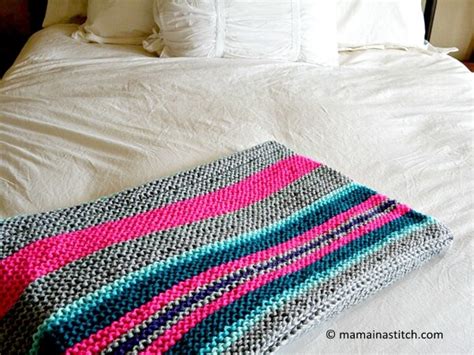 Easy Native Stripes Knit Blanket Share A Pattern