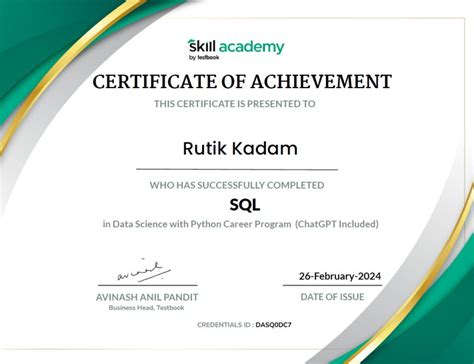 rutik kadam on linkedin datascience sql python skillacademy continuouslearning careergrowth