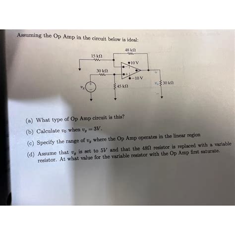 Solved Assuming The Op In The Circuit Below Is Ideal A Chegg Com