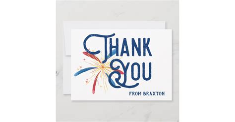 Fireworks Thank You Card