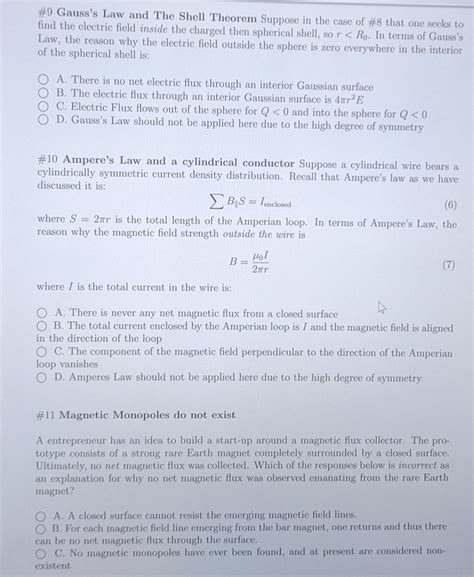 Solved 8 Gausss Law And The Shell Theorem Consider A