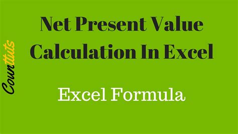Net Present Value NPV Calculation Example Using EXCEL YouTube