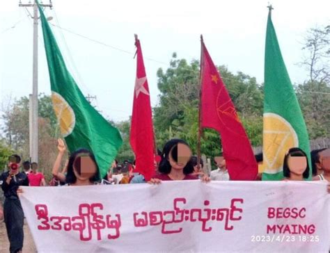 မြိုင်မြို့နယ် သပိတ် စစ်ကြောင်းက စစ်အာဏာရှင် ဆန့်ကျင်ရေး ချီတက် ဆန္ဒပ