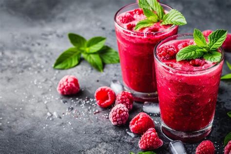 Raspberry Juice Drink Premium Ai Generated Image