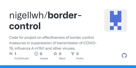 Github Nigellwhborder Control Code For Project On Effectiveness Of Border Control Measures