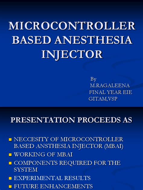 Microcontroller Based Anesthesia Inject Pdf Microcontroller Sensor