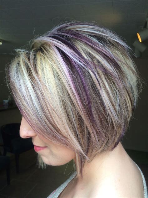 Short Hairstyles With Purple Highlights