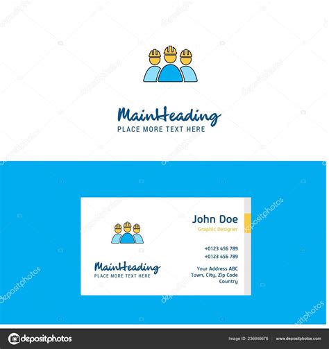 Flat Labour Group Avatar Logo Visiting Card Template Busienss Concept