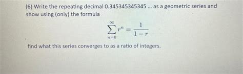 Solved Write The Repeating Decimal As A Chegg Com