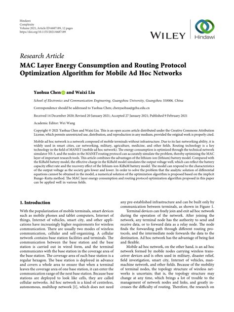 Pdf Mac Layer Energy Consumption And Routing Protocol Optimization