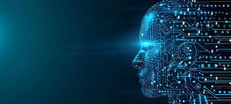 Digital Human Head With Binary Data Flow And Circuitry Concept Big Data