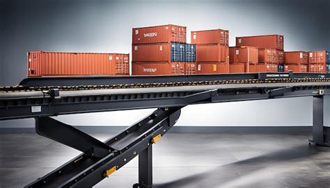 Conveyor Belt With Containers Premium Ai Generated Image