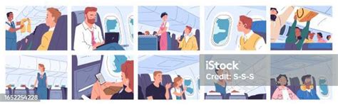 비행기 안의 승객들 비행기 객실에서 비행기에 가방을 싣고 있는 사람들 스튜어디스 서비스 남자 수면 또는 항공기에서 일하는 사람