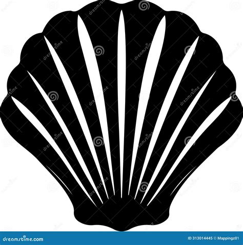 Bivalve Black Silhouette Generative Ai Stock Vector Illustration Of