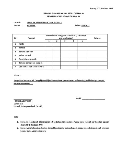 Borang Kd1 Dan Kd2 Pdf