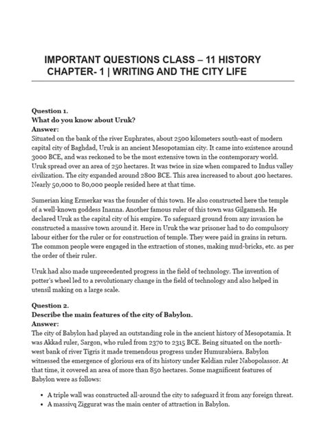 Important Question Class 11 History Chapter 1 Pdf