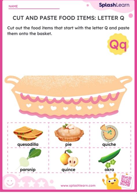 Cut And Paste Food Items Letter Q Jpeg