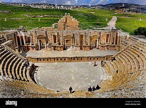 Roman South Theater In Jerash Jordan Can Seat More Than 3000