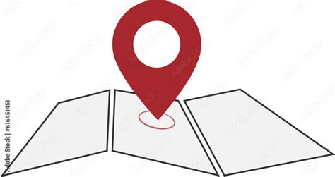 Simple Map Symbol With Location Marker Pin Vector Illustration Stock Vector Adobe Stock